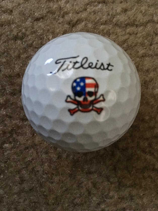 USA Flag Skull Golf Ball Marking | Golfdotz Skullmania USA